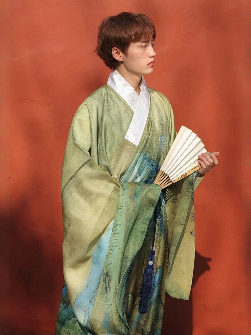Ming Dynasty Hanfu Daopao A Thousand Miles of Rivers and Mountains ...