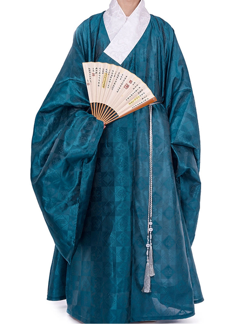 Ming-dynastie Hanfu Daopao met veelkleurig brokaatpatroon - Hanfu Way ...